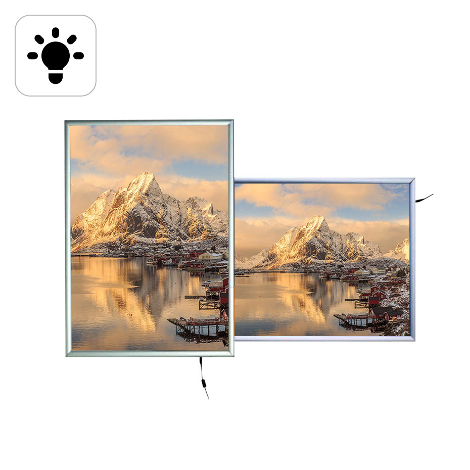 LED lysboks ensidig - 19 mm tynn vertikal og horisontal lyskasse - Brectus